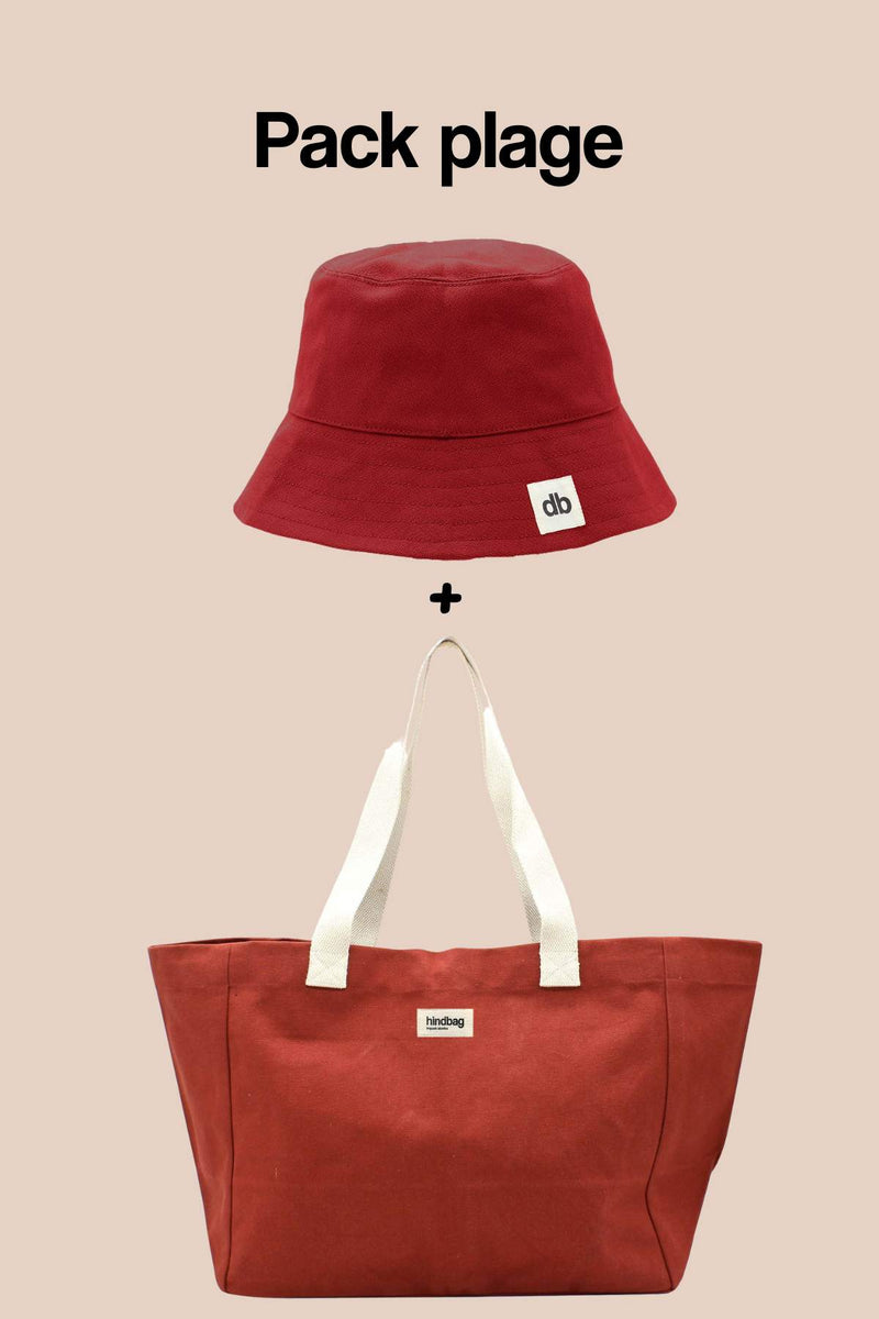 Eco-responsible organic cotton terracotta beach pack 🍃 Hindbag